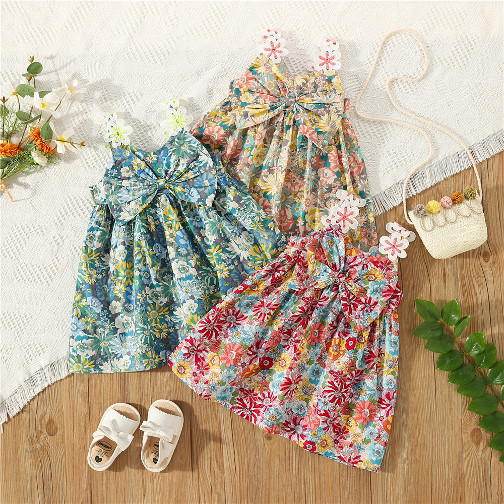 [Value Choice]Baby Dress Fashion Flower Printed Baby Girl Dress Korean ...