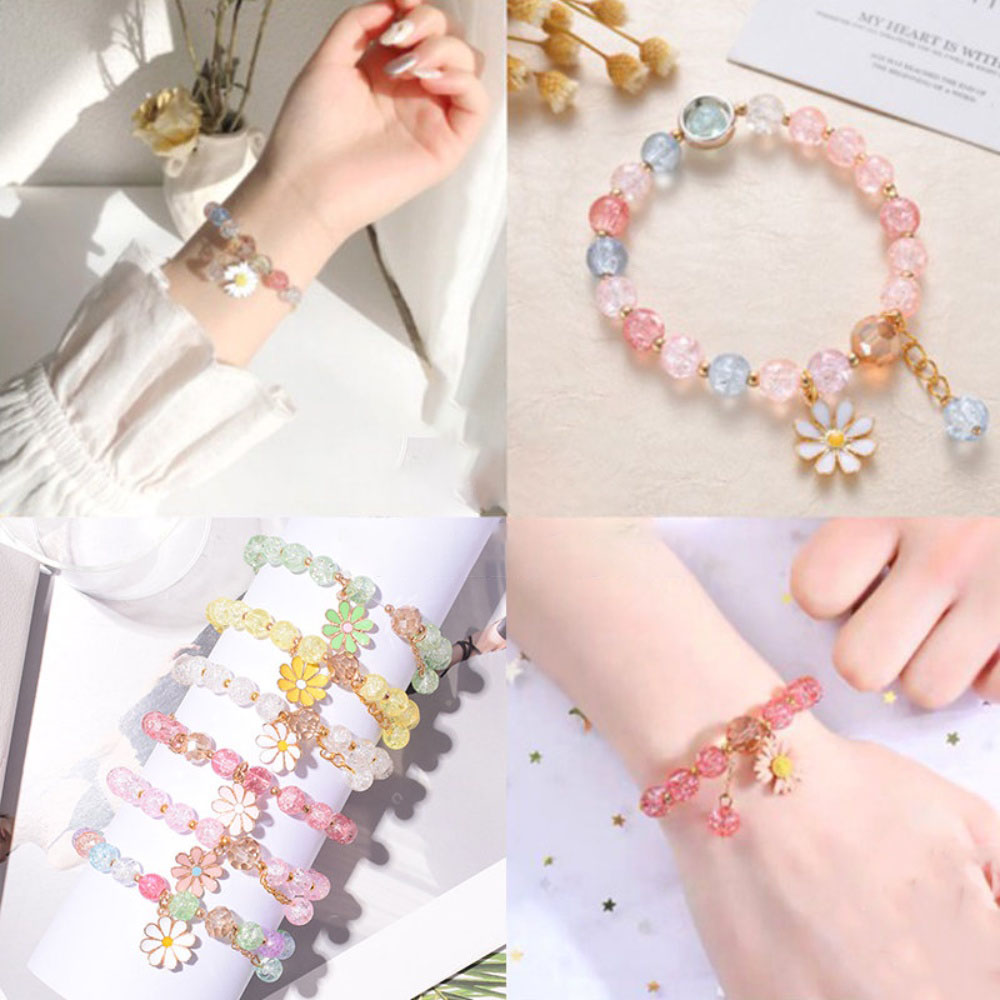 Ahellogirl Crystal Daisy Korean Bracelet for Women Girl Bracelets ...