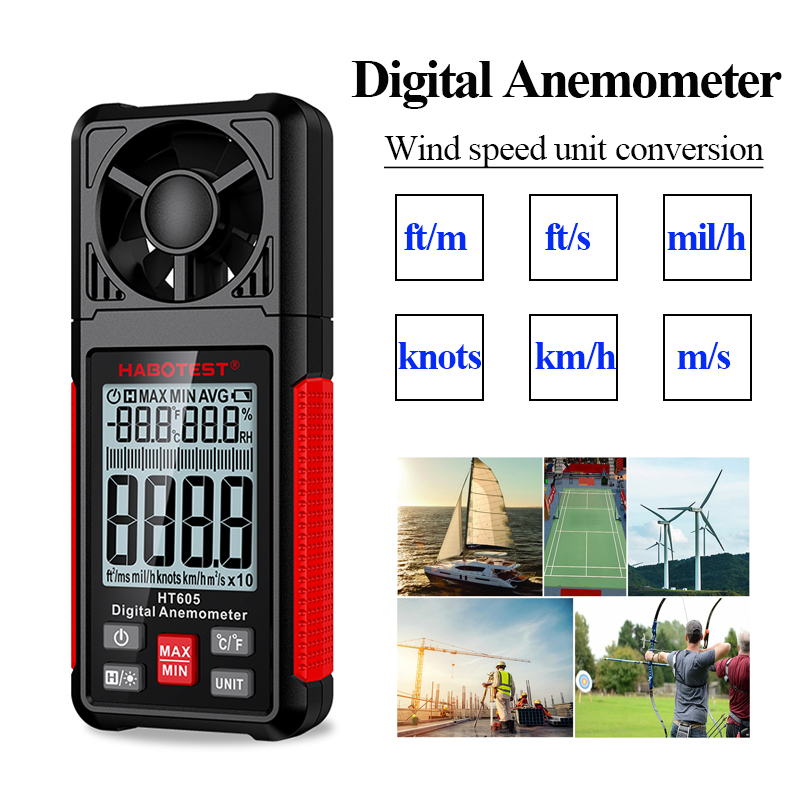 Digital Anemometer Handheld Wind Speed Meter Wind Speed / Wind ...