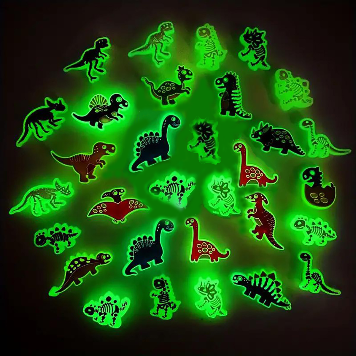 Christmas gift 31pcs Luminous Dinosaur Shoe Charms For Crocs Jibbitz ...