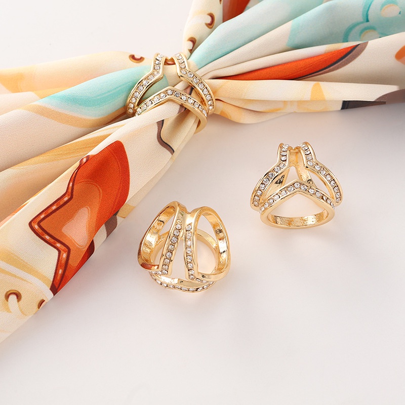 Three-ring Silk Scarf Buckle Dual-Use Luxury All-Match Simple Ladies ...