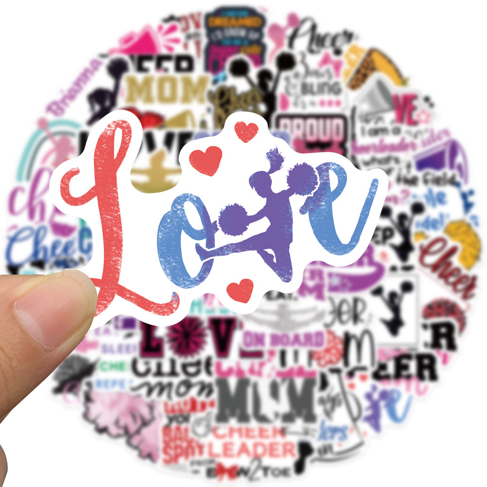 50 Sheets Cheerleading Stickers, Water Bottle Laptop Car Decals Mobile ...
