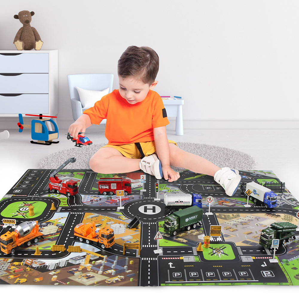Road Map Toy Baby Crawling Mat Cars Paking Lot Toys Model Car Climbing ...