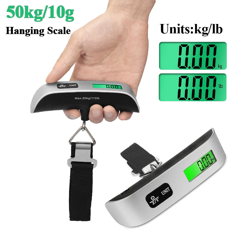 50Kg/10g Electronic Hanging Scale Kitchen LCD Digital Scale BackLight ...