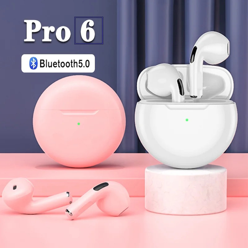 Air Pro 6 TWS Wireless Headphones with Mic Fone Bluetooth Earphones ...