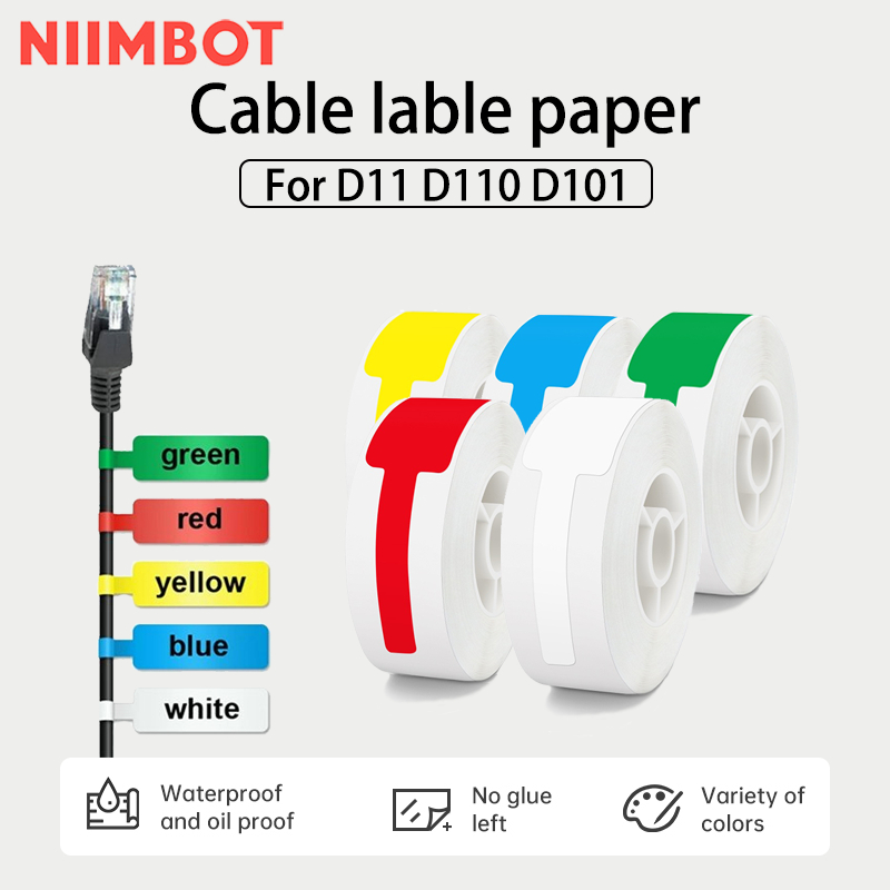 NIIMBOT Cable Label D11/D110/D101 Paper Data Line Identification Fiber ...