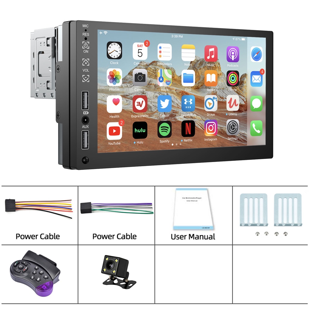 ESSGOO 1 Din Car Radio 7" Inch Touch Screen Mirror Link Multimedia MP5 Vedio Car Player ...