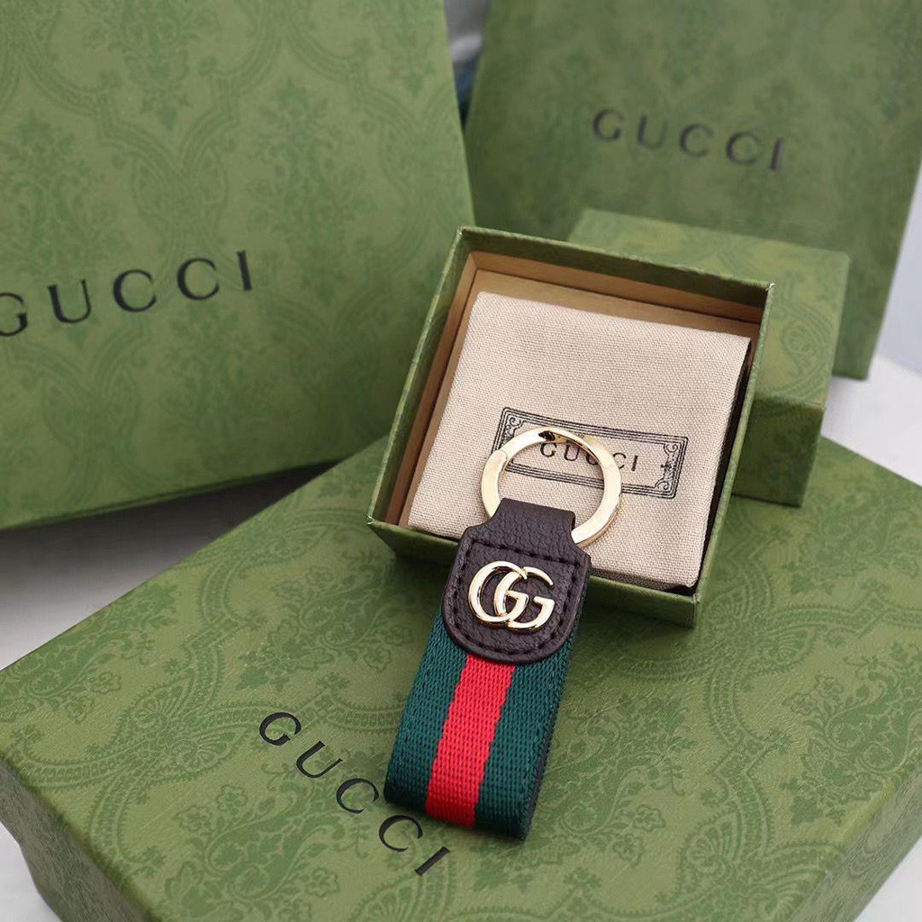 2024_GUCCI men s keychain high-end leather key car keychain high-end ...