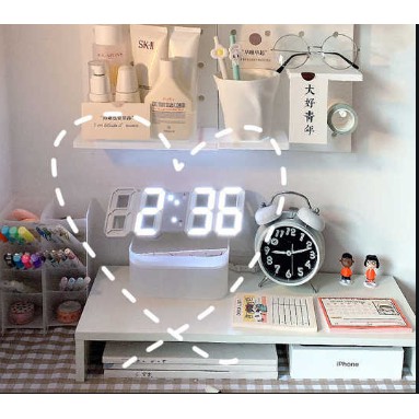 Multifunction 3D LED Table Digital Wall Alarm Clock with Night Mode ...