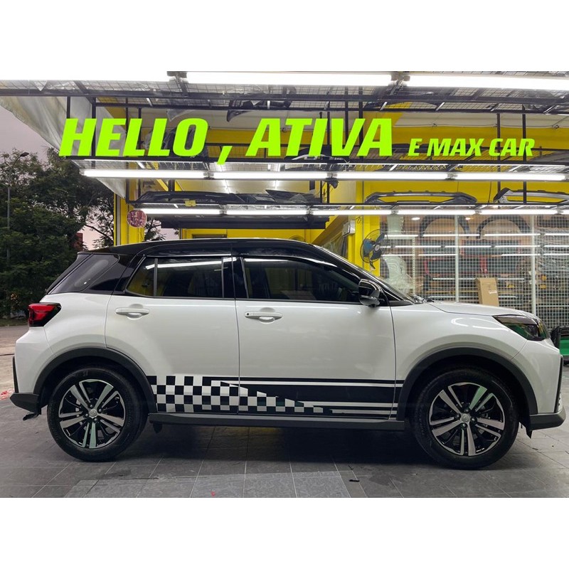 PERODUA ATIVA D55L ARUZ STV SPORT BODY STICKER STRIPE VINLY DECOR MINI ...