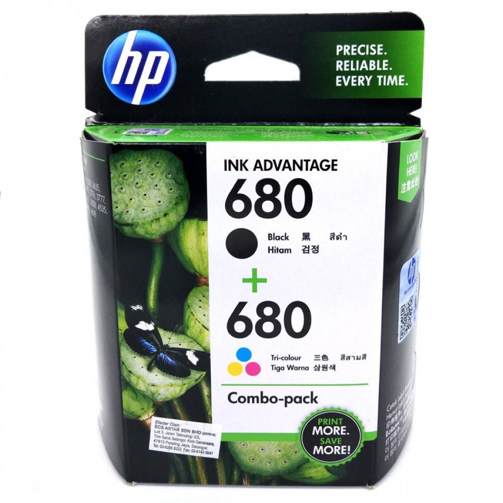 Dakwat printer HP 680 Ink Black, Tri-Color, Twin-Pack,Combo-Pack ...