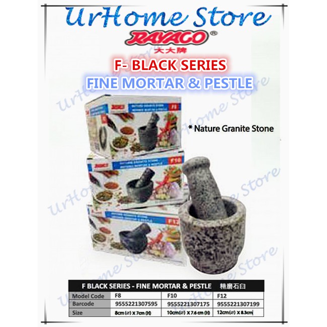 Rayaco Mini 8cm/10cm/12cm Granite Stone Mortar And Pestle / Penumbuk ...