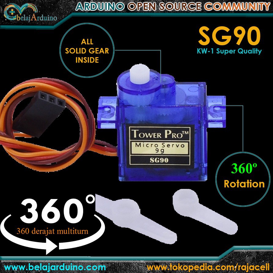Servo SG90 SG 90 360 degrees Multiturn 360 degrees Unlimited Turn Servo ...