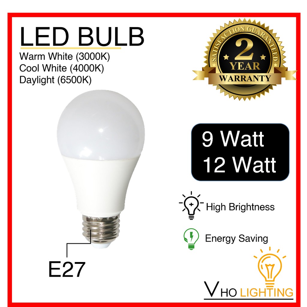 E27 LED Light Bulbs 10W, 15W (Warm White 3000k, Cool White 4000k ...