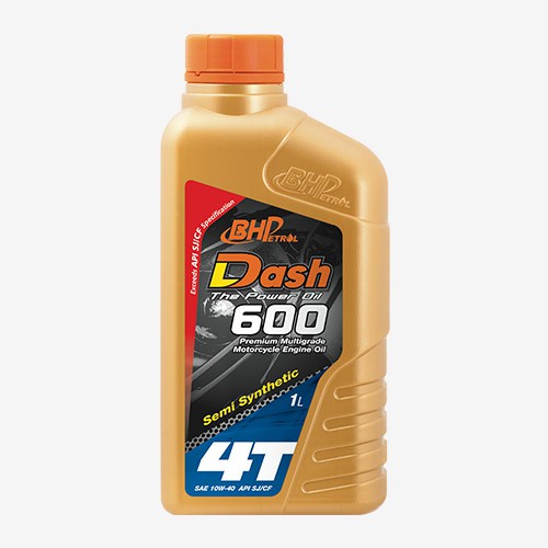 BHP DASH 600 4T | 10W40 | SJ/CF | SEMI SYNTHETIC MOTORCYCLE ENGINE OIL ...