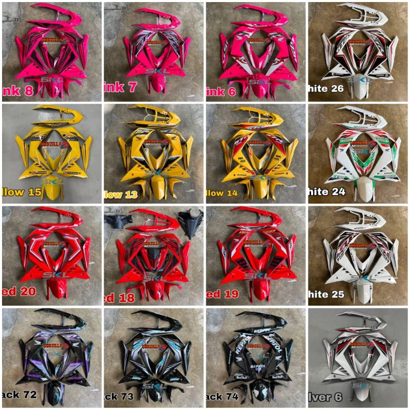 COVERSET HONDA RS150 V1 V2 WINNER CHROME X 150 SUPRA GTR CUSTOM DESIGN ...