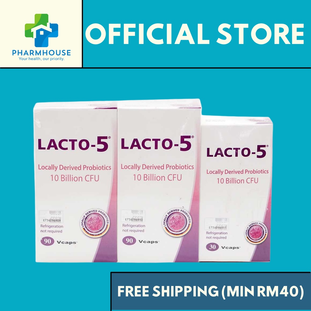 LACTO-5 LOCALLY DERIVED PROBIOTICS 2X90'S+30'S | Shopee Malaysia