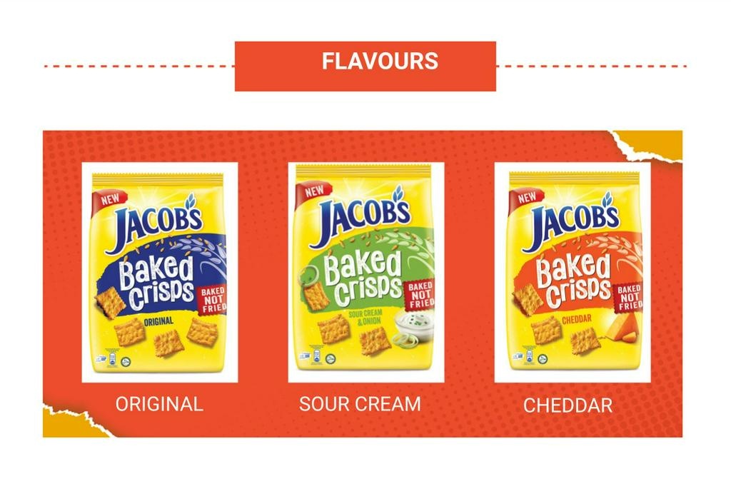 Jacob’s Baked Crisps - Original, Sour Cream, and Cheddar Baked Crips ...
