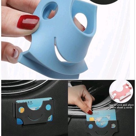 Car Card Holder Kad Slot Holders Organizer Silicone Storage Multi ...