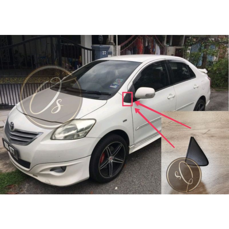 TOYOTA VIOS Ncp93 2008-2012 SIDE MIRROR END (TRIANGLE) FENDER COVER ...