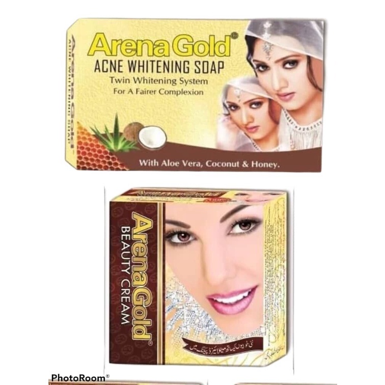Arena Gold Pearl Beauty Cream + Soap Set ( 2IN1 ) 100% Original Ready ...