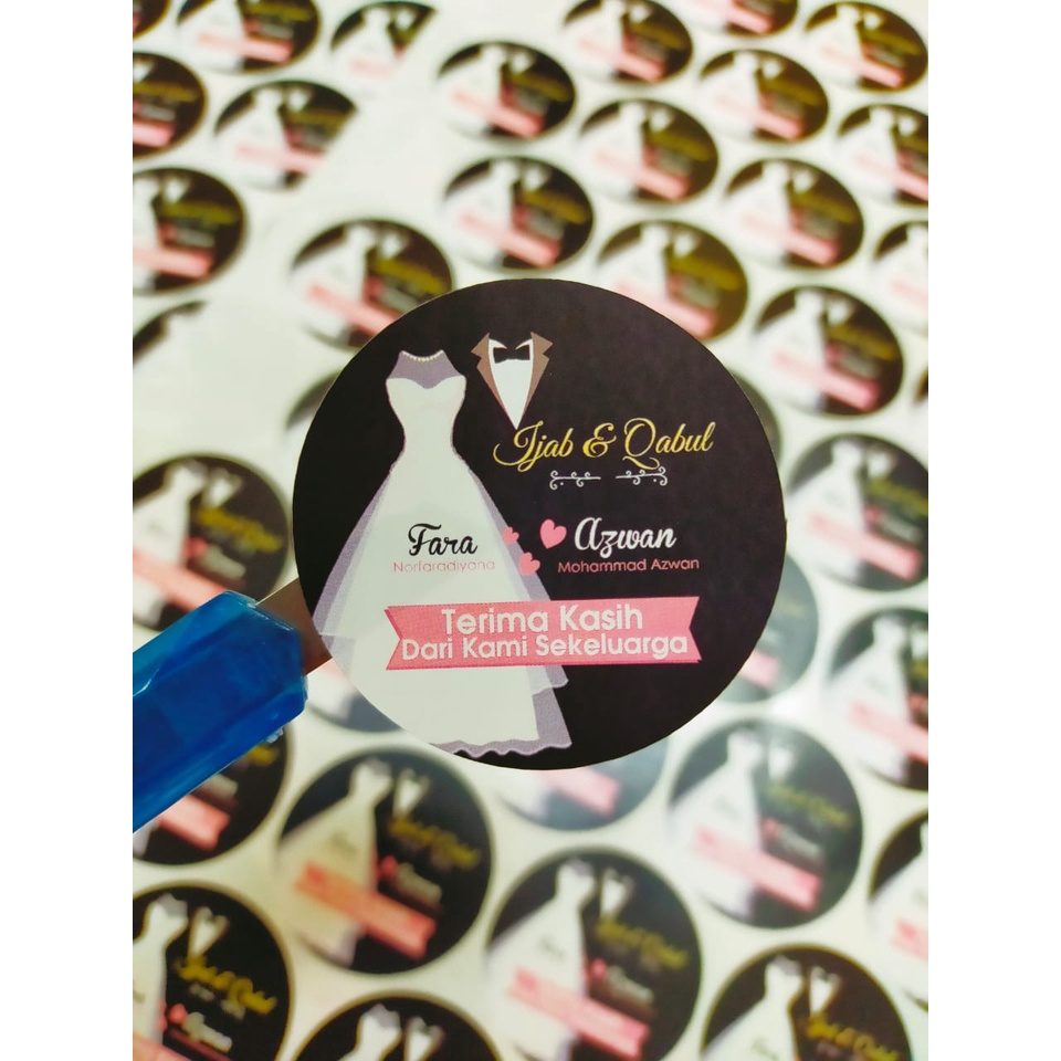 STICKER WEDDING DOOR GIFT, STICKER KENDURI KAHWIN, STICKER DOORGIFT ...