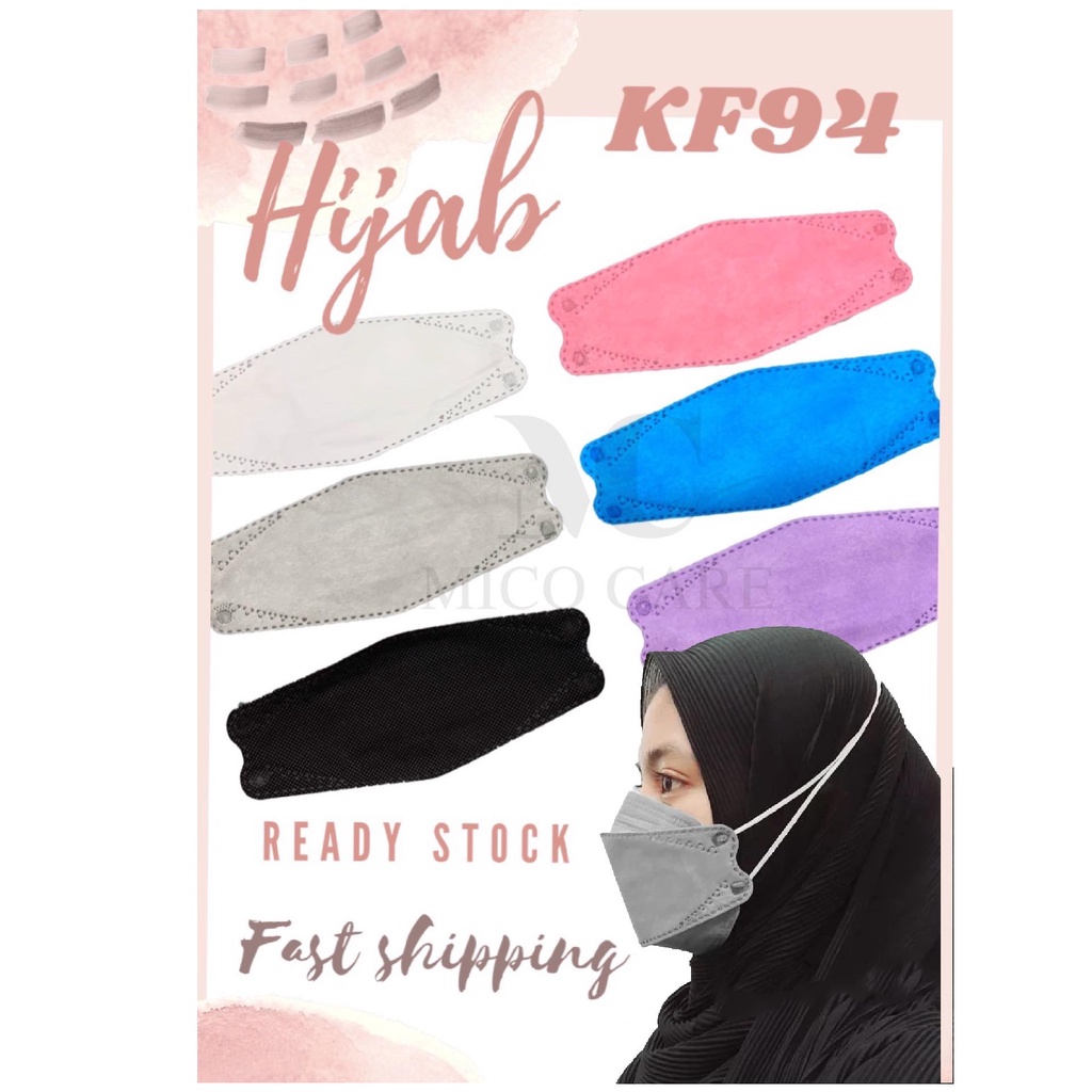[Ready Stock KL] KF94 Mask Hijab 10pcs kf94 hijab mask kf94 Head loop ...