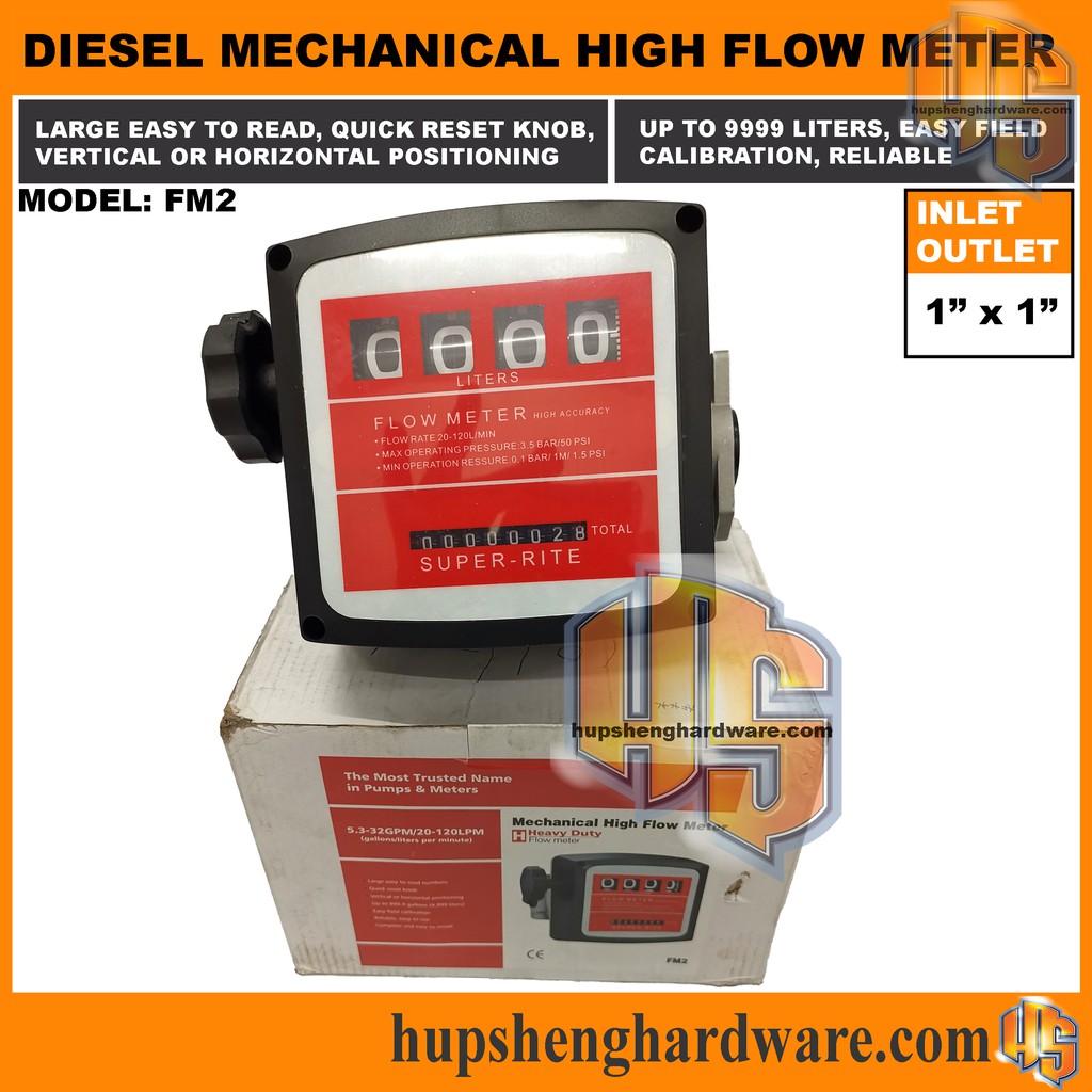 Diesel Mechanical High Flow Meter Diesel Flow Meter 1" x 1" Up to 9999 ...