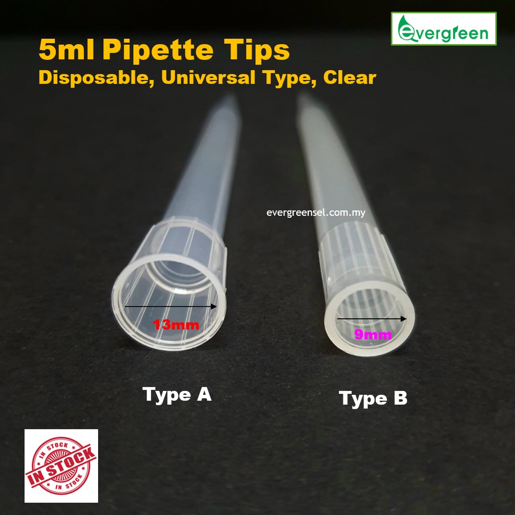 ( PROMO ) 5ml Universal Type Disposable Pipette Tips 13mm /9mm, Clear ...
