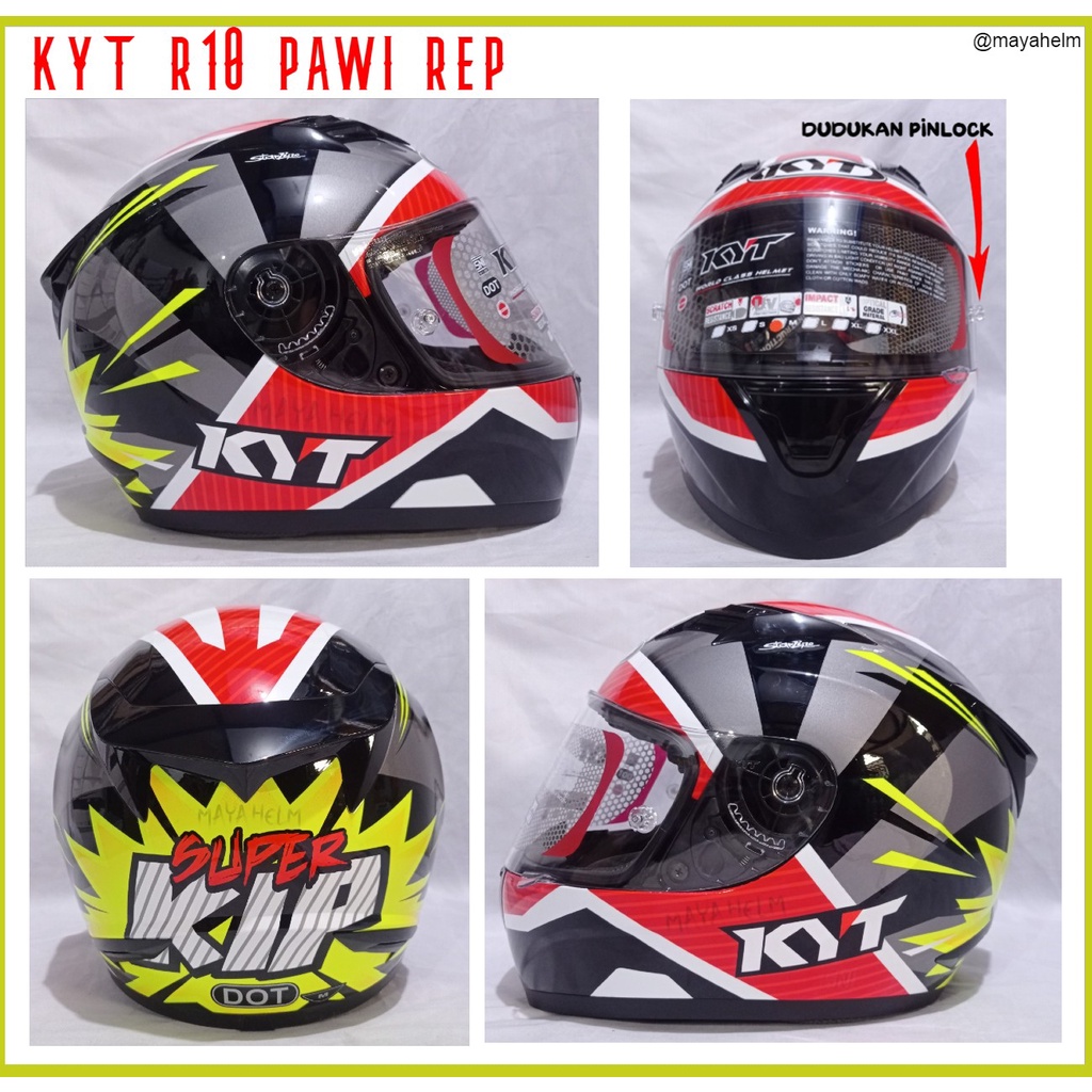 KYT R10 Helmet Pawi Replica Full Face Pattern Original KYT | Shopee ...