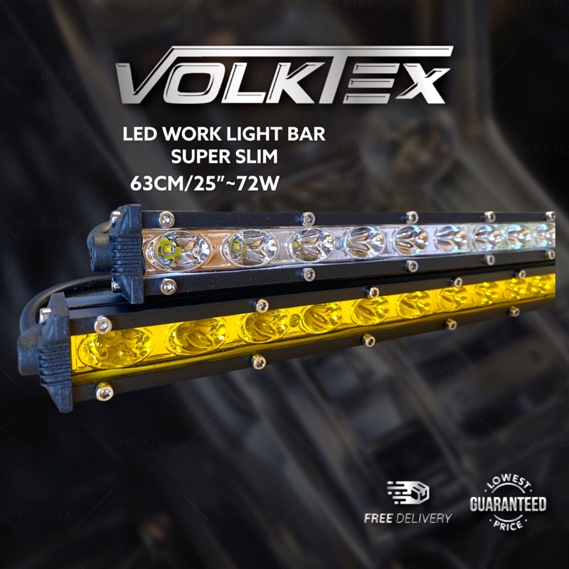 Super slim 6D Yellow Lampu Led Light Bar Super Slim 25”Inch Work Light Bar Spot Off Road 4x4 ...