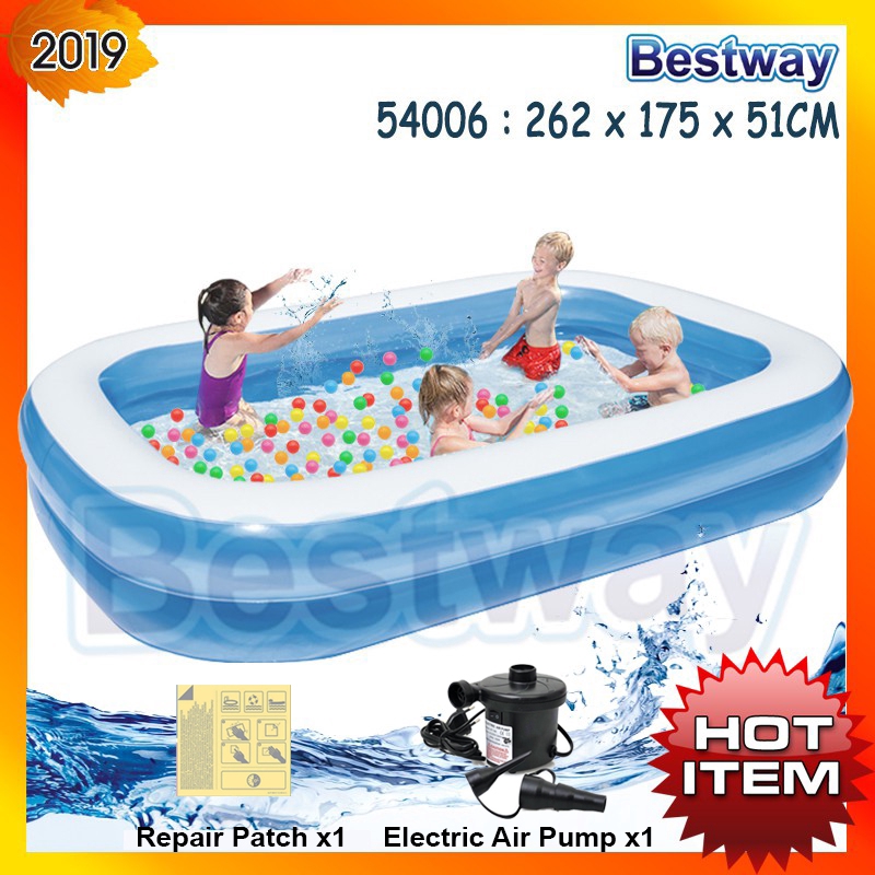 KOLAM RENANG-Original Bestway 2.62 Meter 54006 Super Large 2 Layer ...