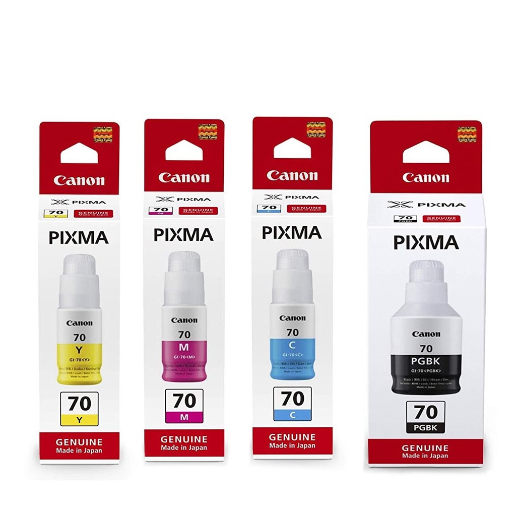 Canon GI-70 Bottle Ink Black Cyan Magenta Yellow (Original) GI70 GI 70 ...