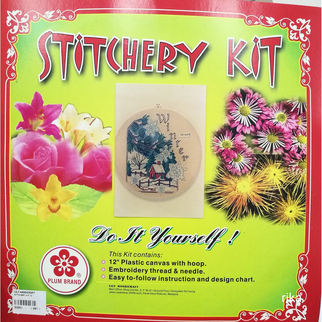 Stitchery kit 12" koleksi2 dengan ram 1set | Shopee Malaysia