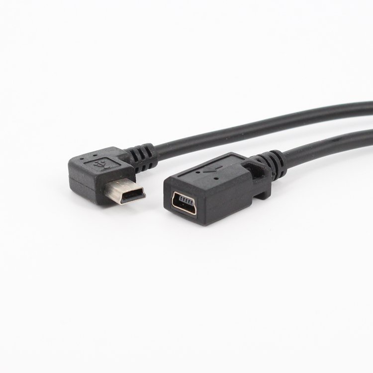 [READY Stock] Left Elbow Mini USB Male to Female Data Cable Right Angle ...