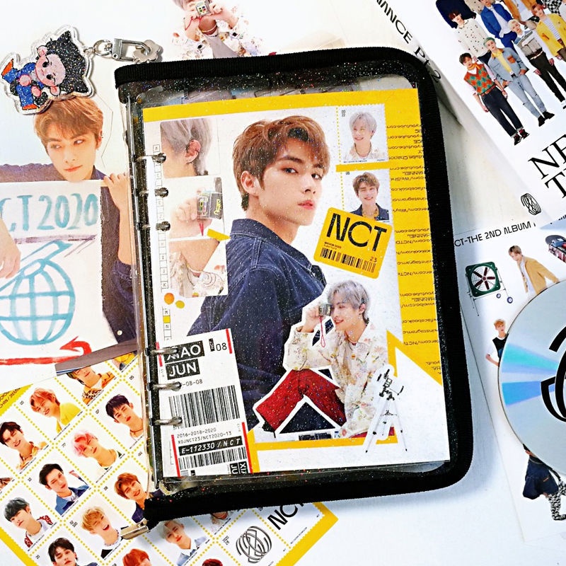 Korean A5 Binder Transparent Photocard Binder Zipper A5 6-hole Loose ...