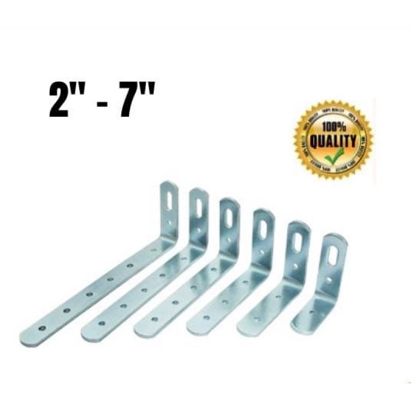 ZINC PLATED STEEL METAL L BRACKET 2" - 7" / CORNER BRACE / MILD STEEL L ...