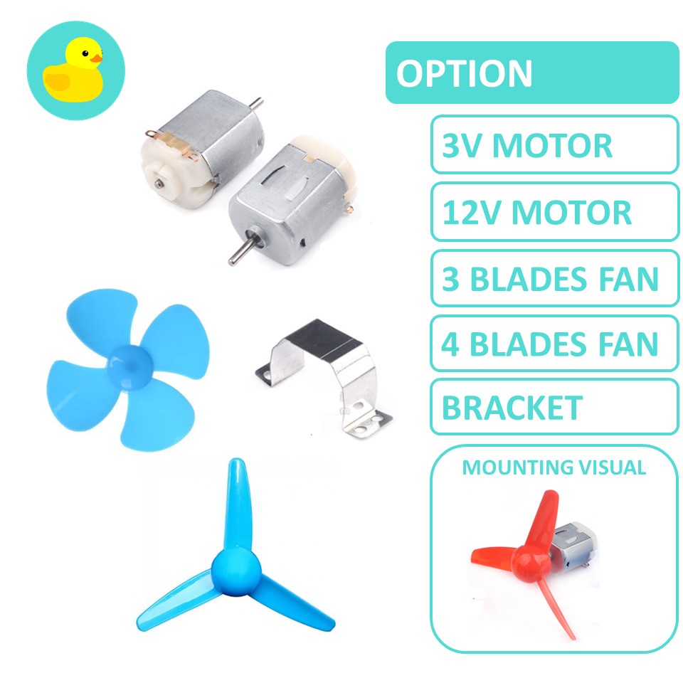 3V - 9V Mini DC Motor w/ Bracket & Fan Propeller | Shopee Malaysia
