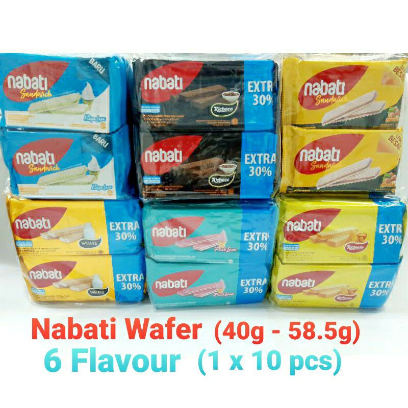 NABATI WAFER (40g-58.5g x10pcs)/RICHEESE/RICHOCO/ KLAPA LAVA/PINK LAVA ...