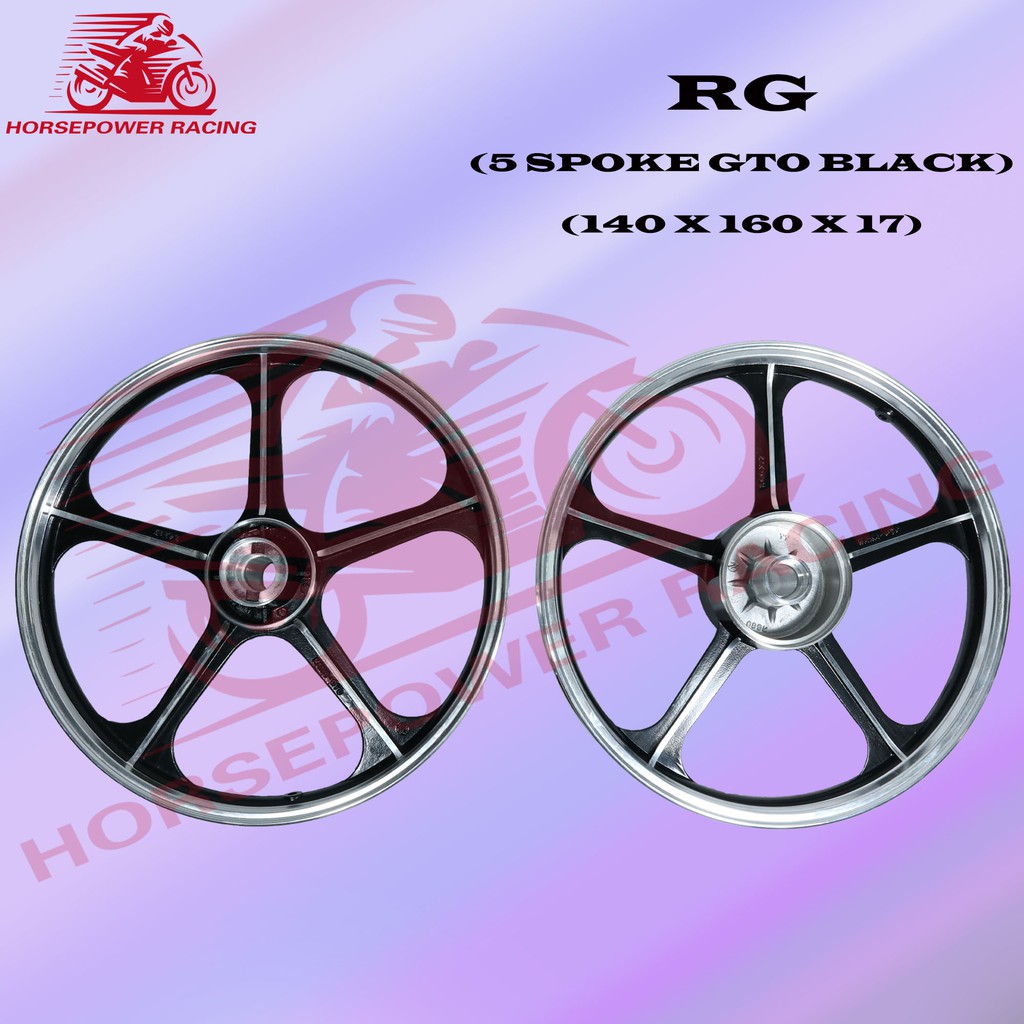 RG / RGV SPORT RIM WITH BUSH AND BEARING 5 SPOKE GTO 140 X 160 X 17 ...