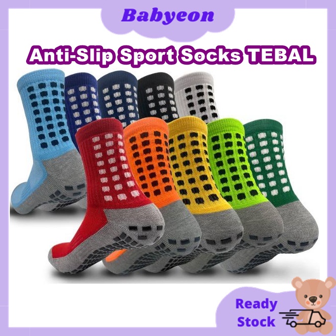 Stokin Sukan Anti-Selipar Silikon Tebal | Grip Socks Bola Sepak Takraw ...