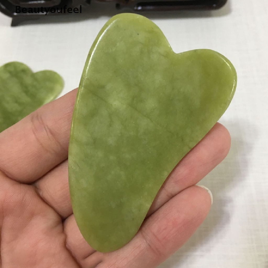 [Beautyoufeel] Natural Jade Guasha Scrapping Plate Gua Sha Massager ...