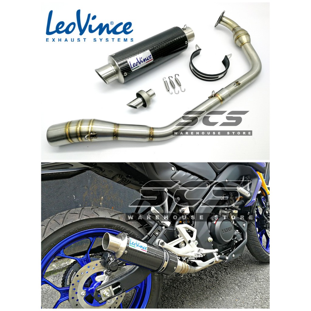 Exhaust LeoVince Yamaha R15 V3 MT15 R15M Tabung Carbon Fiber ...