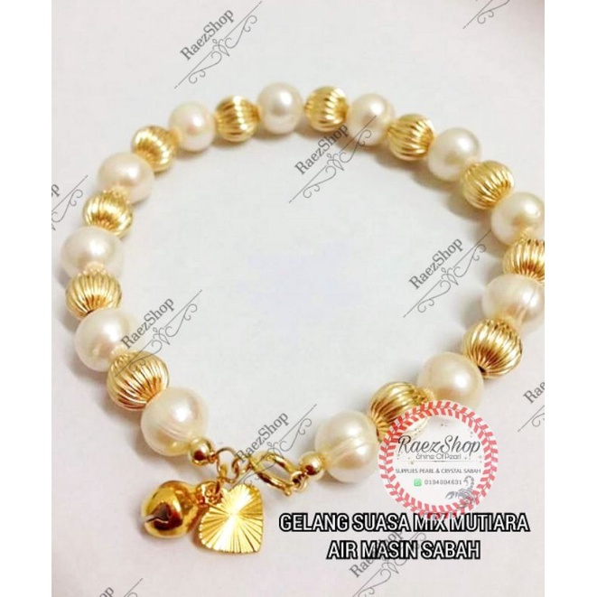 🔥READYSTOCK 🔥 GELANG TANGAN EMAS SUASA ASLI MIX MUTIARA ASLI SABAH ...