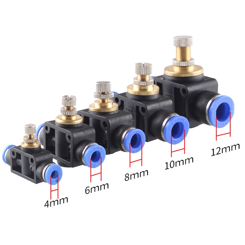 1pcs throttle valve LSA 4-12mm Air Flow Speed Control Valve Tube Water Hose Pneumatic Push In ...