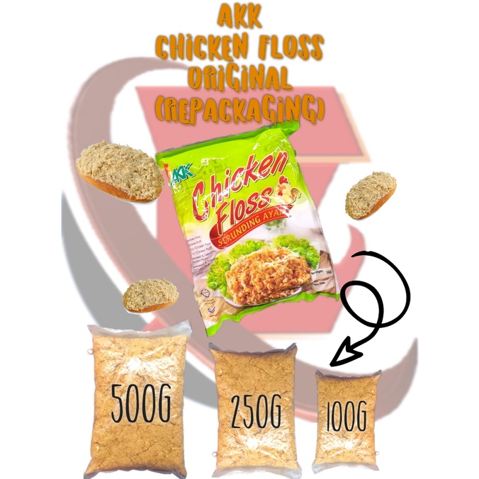AKK CHICKEN FLOSS ORIGINAL (REPACKAGING) 500G | 250G | 100G | HALAL ...