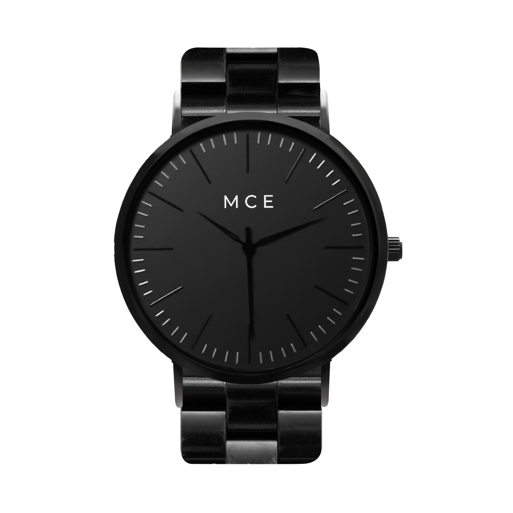 PRIA Mce Men's Watch Fortune Series Full Black (Stainless Steel Strap ...