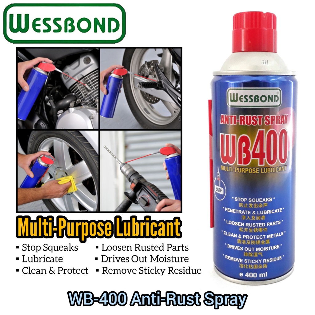 Wessbond WB-400 Anti-Rust Spray Multi-Purpose Lubricant For Rusted ...