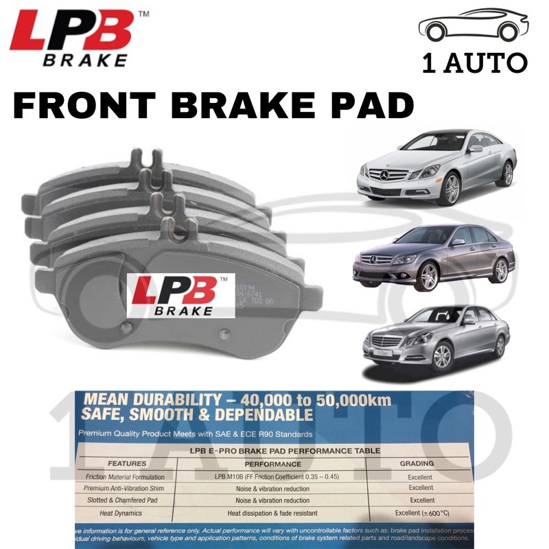 LPB E-PRO SEMI METALLIC FRONT BRAKE PAD (DEPAN) W204 C180K C200K ...