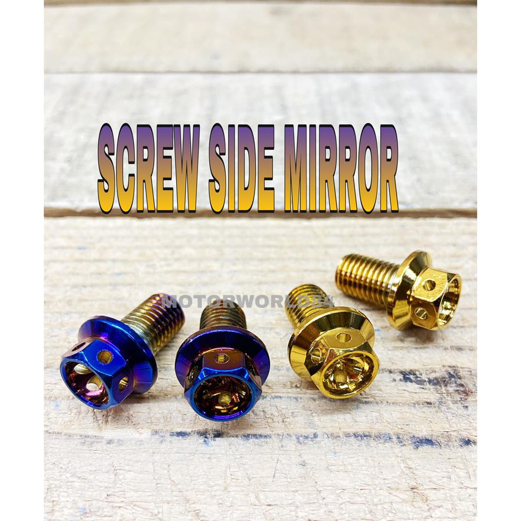 SIDE MIRROR SCREW SKRU GOLD RAINBOW universal SCREW CERMIN SISI TUDUNG ...